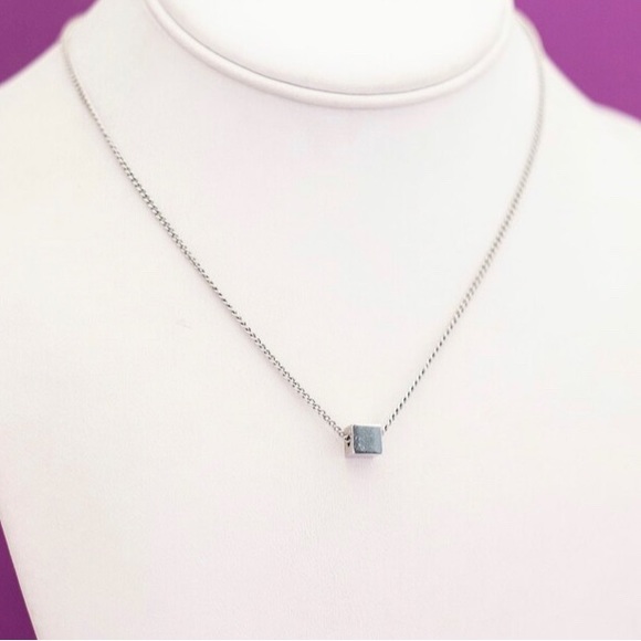 Jewelry | Vintage Avon Silver Tone Cube Pendant Necklace | Poshmark